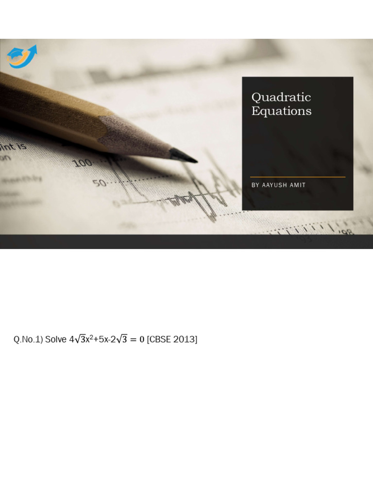Quadratic Equations | PDF
