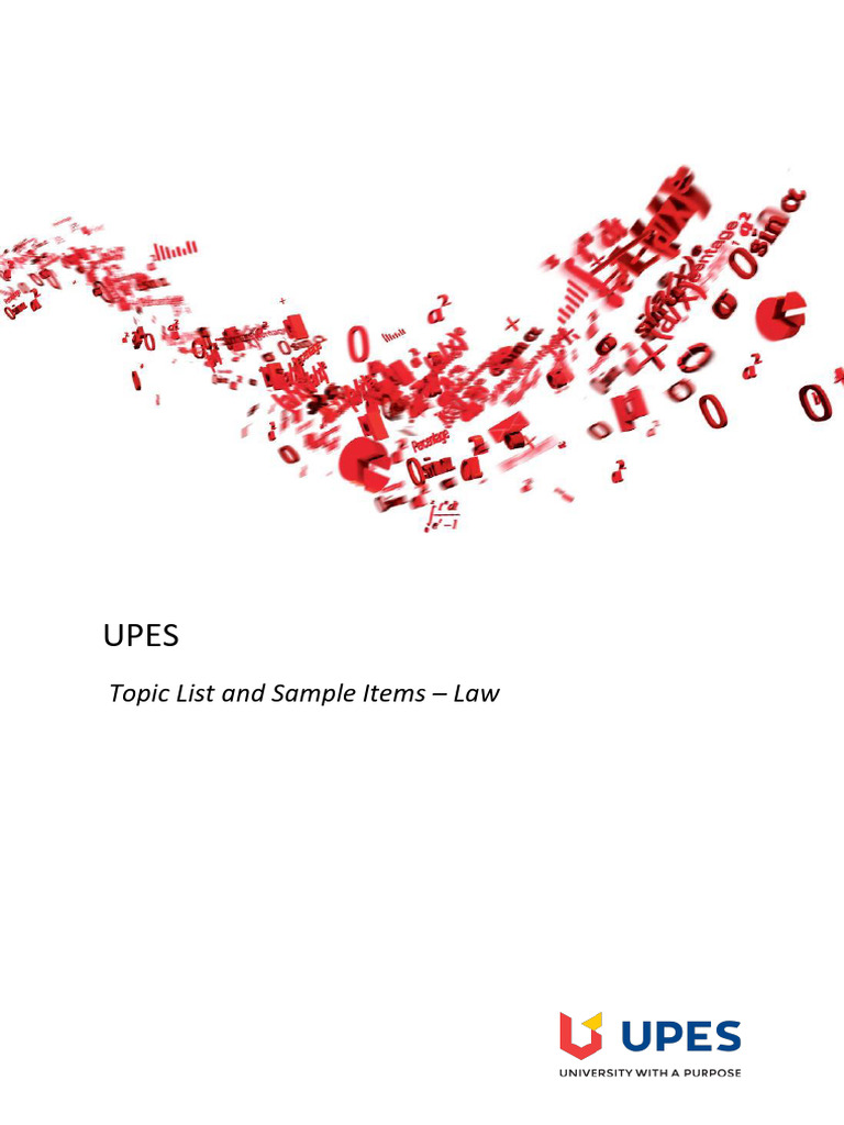 UPES Law Exam Topic List & Samples | PDF | Theft | Bankruptcy