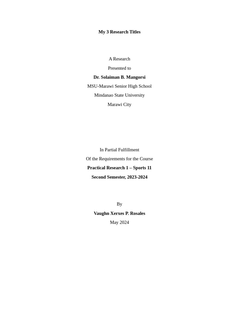 My 3 Research Titles | PDF