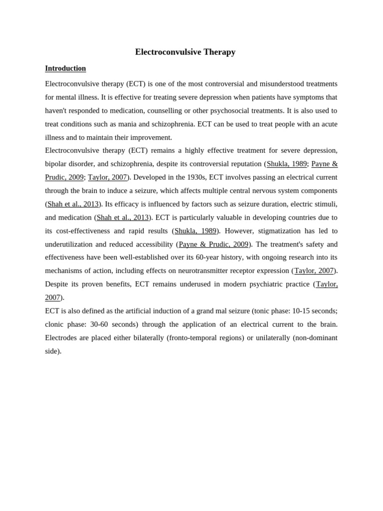 Electroconvulsive Therapy | PDF | Electroconvulsive Therapy | Obsessive ...