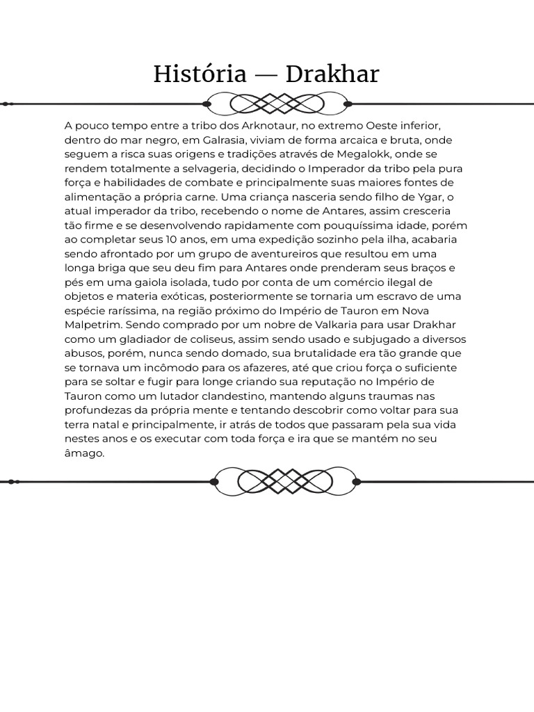 História - Drakhar T20 | PDF