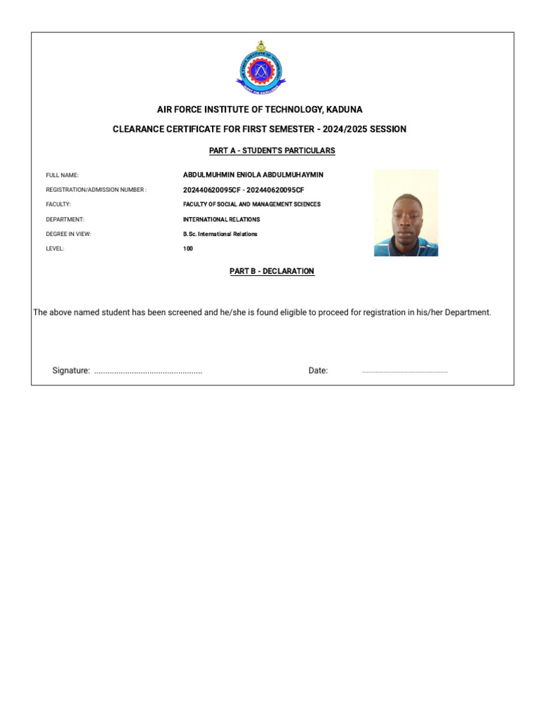 Afit Clearance Form | PDF