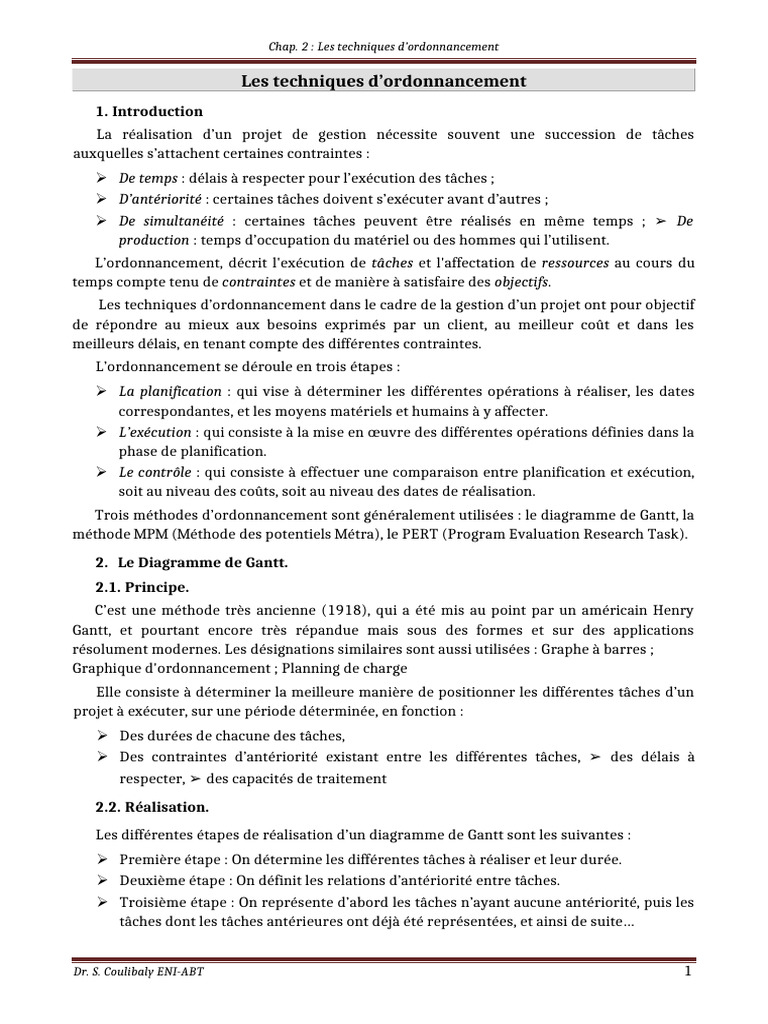 Techniques d'Ordonnancement de Tâches | PDF | Planification | Gestion ...