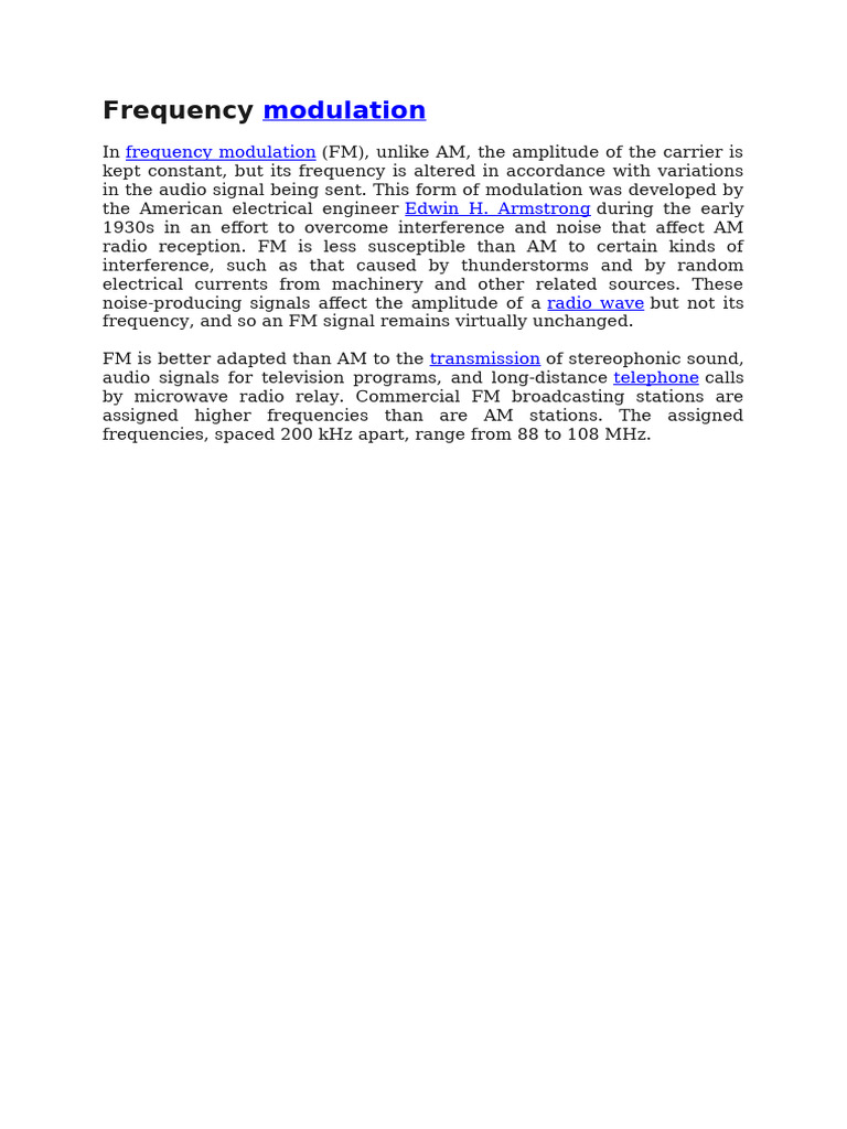 Freq Modulation | PDF