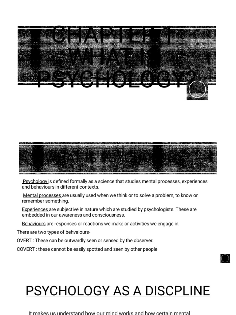 11 CH 1 What Is Psychology | PDF | Psychology | Mind