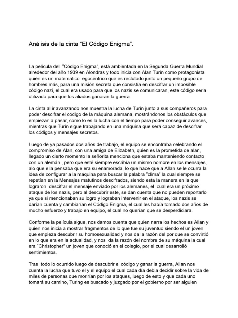 Análisis El Código Enigma | PDF