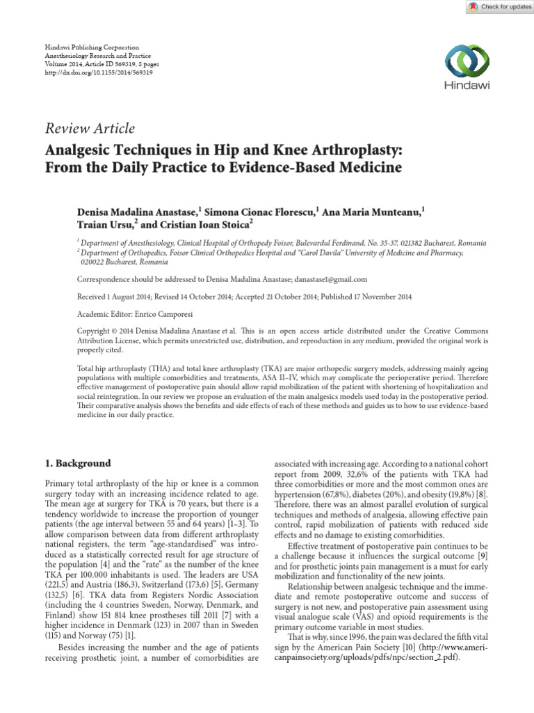Anesthesiology Research and Practice - 2014 - Anastase - Analgesic ...