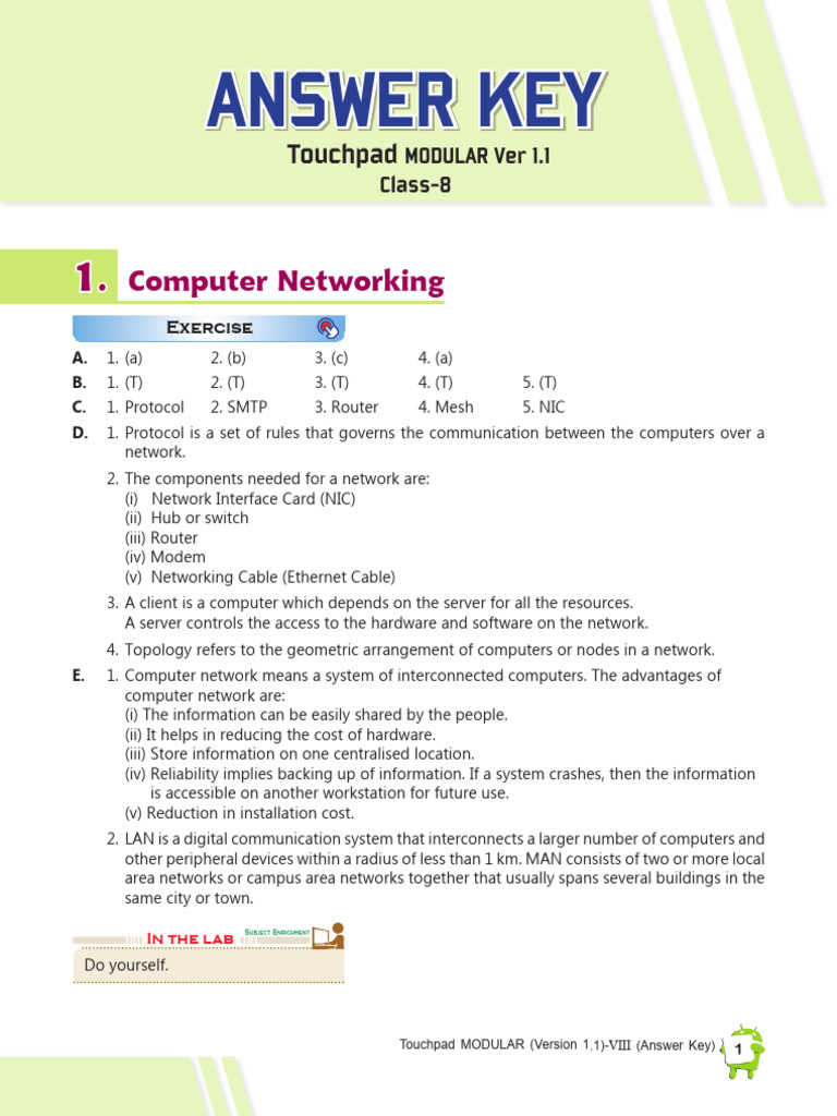 Class 8key | PDF | Computer Network | Databases