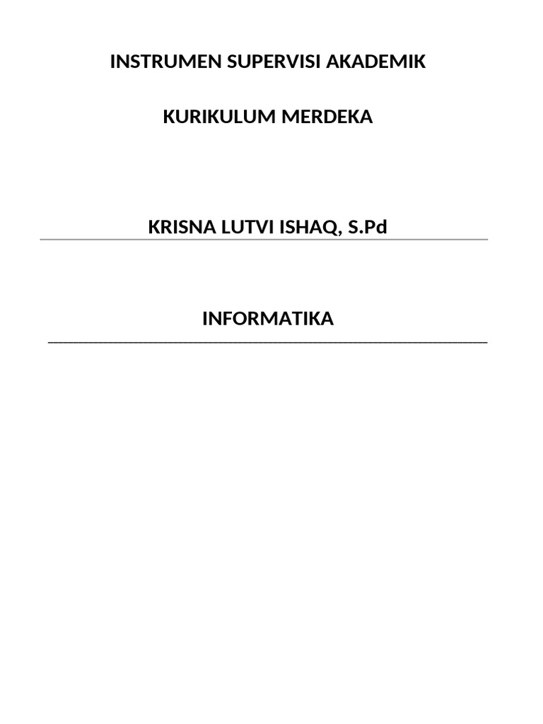 Instrumen Supervisi Kurmer | PDF