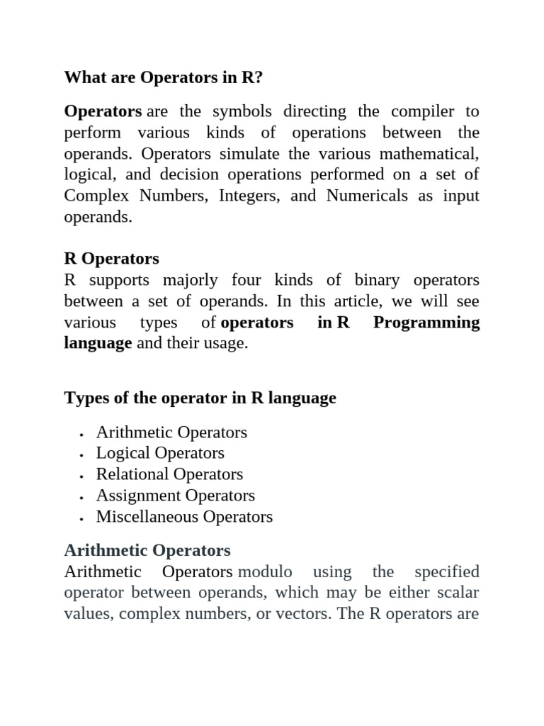 9. Operators | PDF | Computer Programming | Mathematics 9. Operators | PDF | Computer Programming | Mathematics