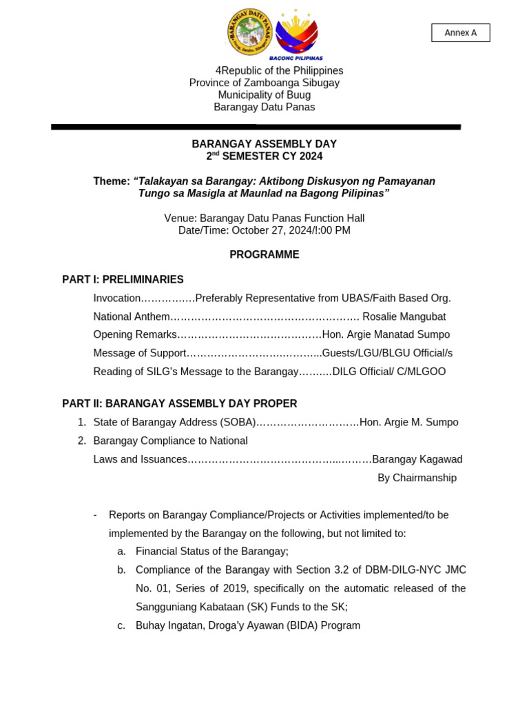 Annex A - Programme Template | PDF