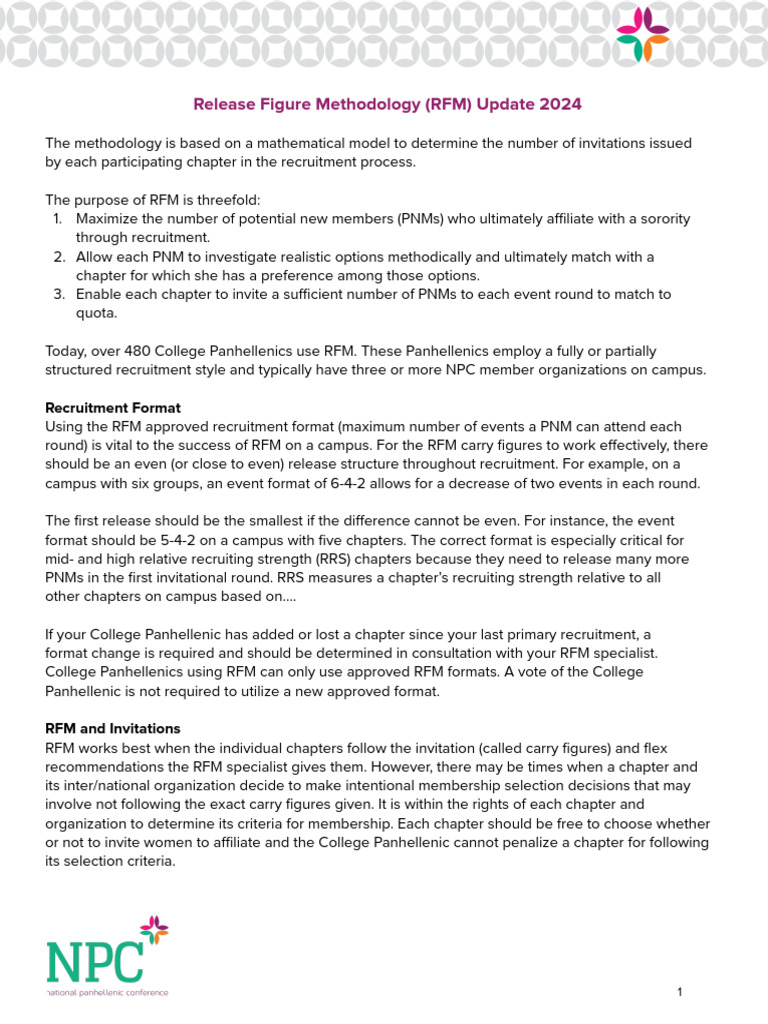 RFM Update 2024.Docx | PDF