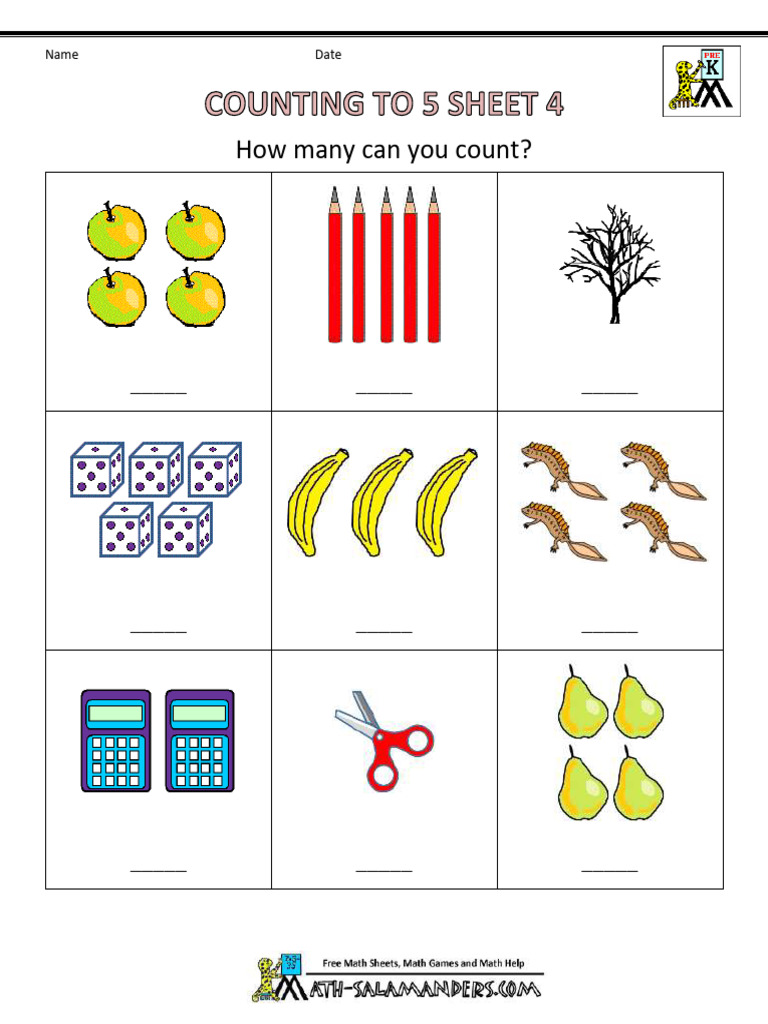 Counting To 5 4 | PDF