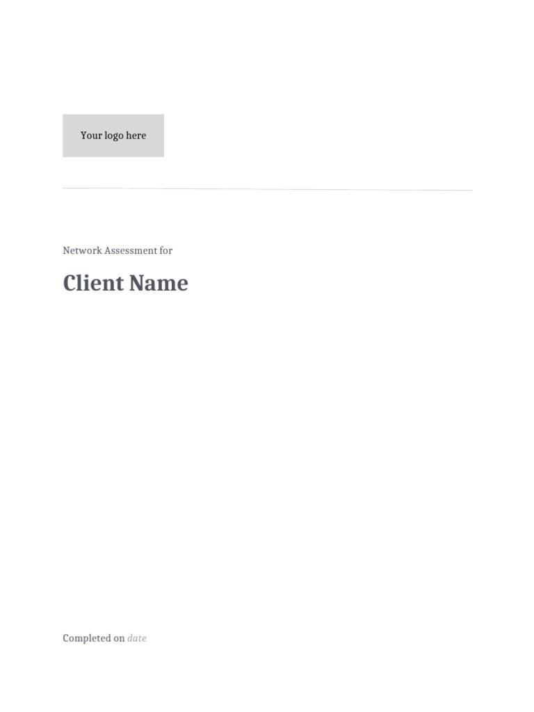 Network Assessment Report Template | PDF | Computer Network | Network ...