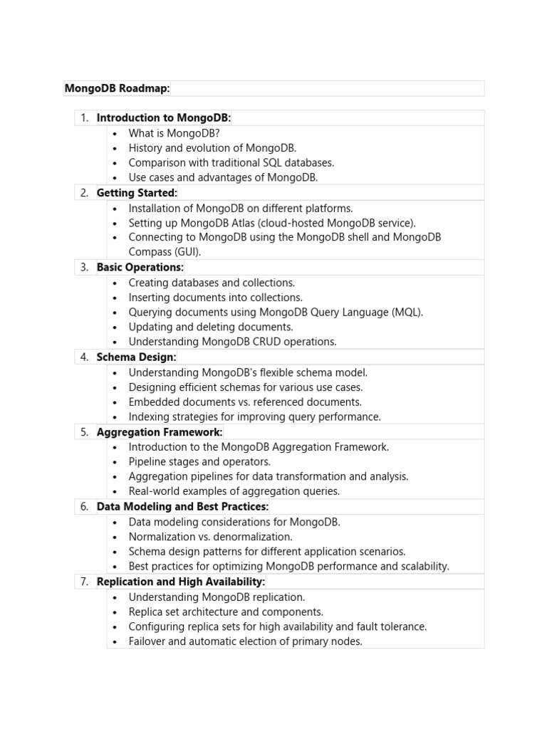 MongoDB Roadmap | PDF | Mongo Db | Databases MongoDB Roadmap | PDF | Mongo Db | Databases