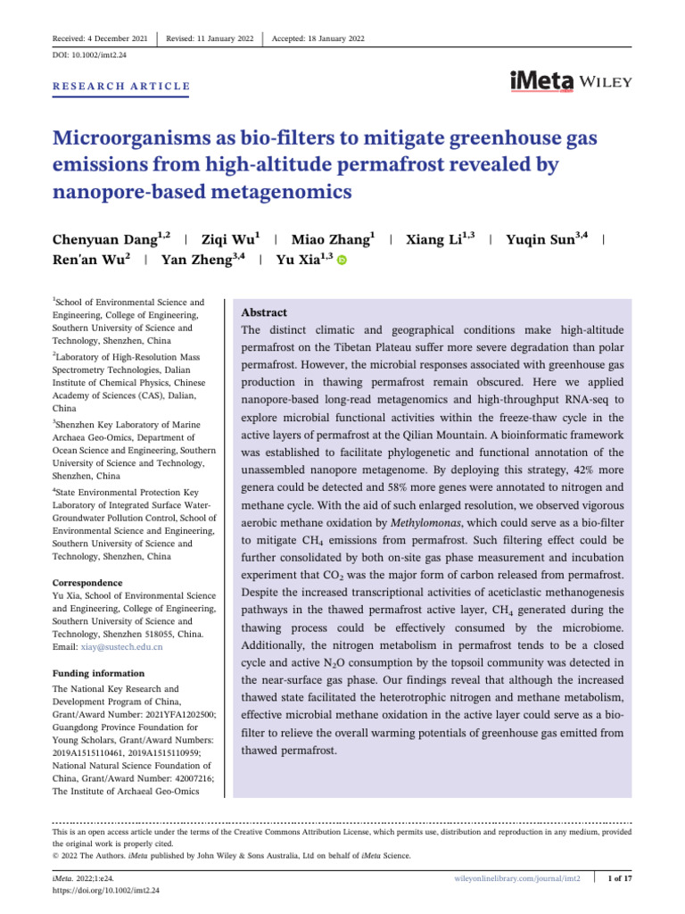 Microorganisms As Bio Filters To Mitigate Greenhouse Gas Emissions From ...