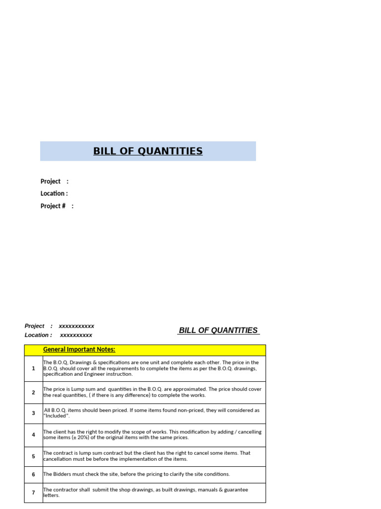 BOQ Standard Final | PDF | Door | Tile