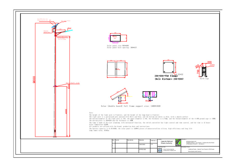 Solar Street Light Pole Design Details | PDF | Manufactured Goods