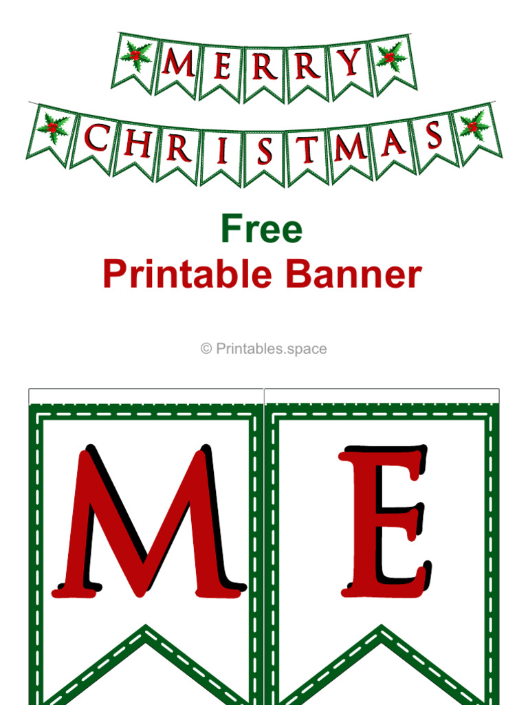 Free Printable Christmas Banner | PDF