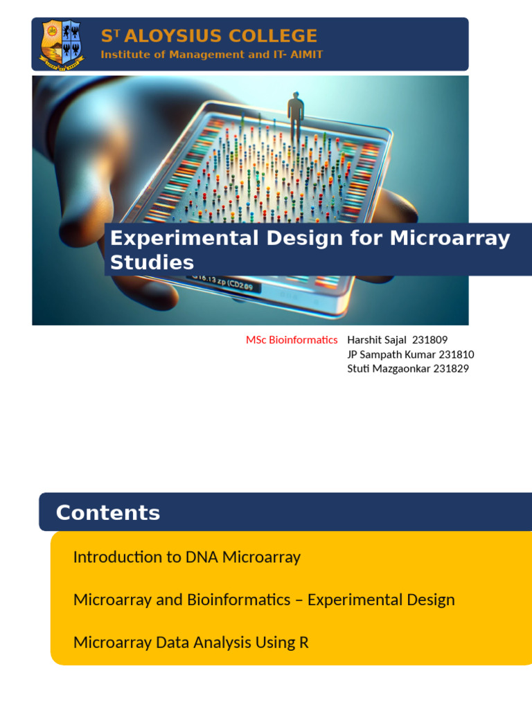 Microarray Experiment Design | PDF | Dna Microarray | Bioinformatics