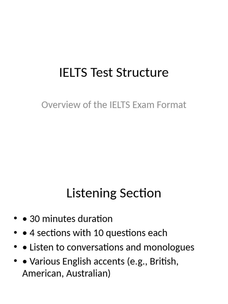 IELTS Test Structure | PDF