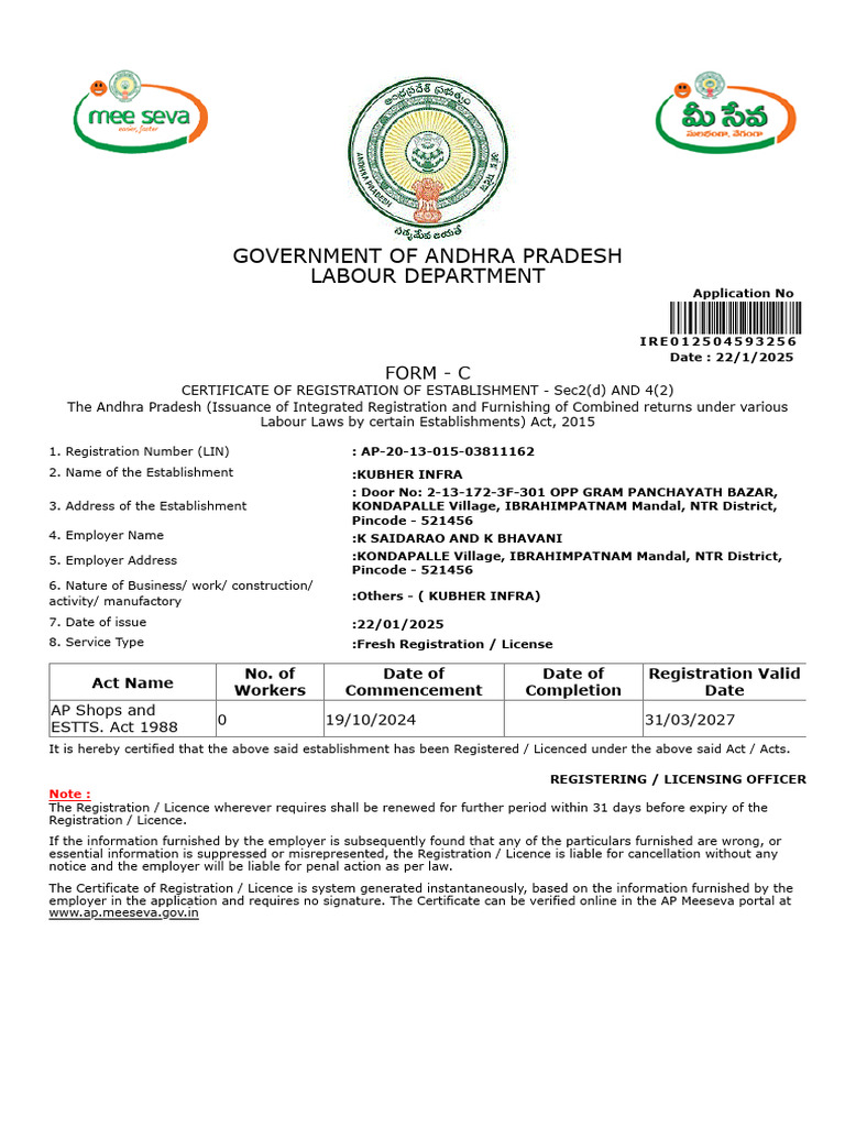 LABOUR LICENSE | PDF