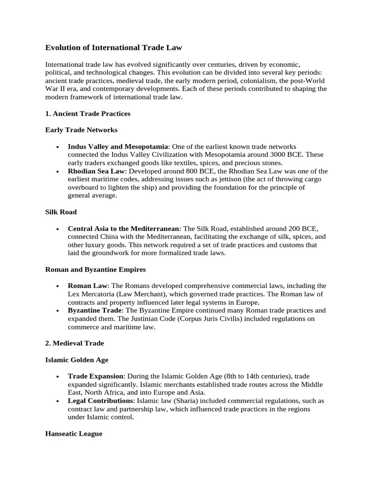 Evolution of International Trade Law | PDF | General Agreement On ...