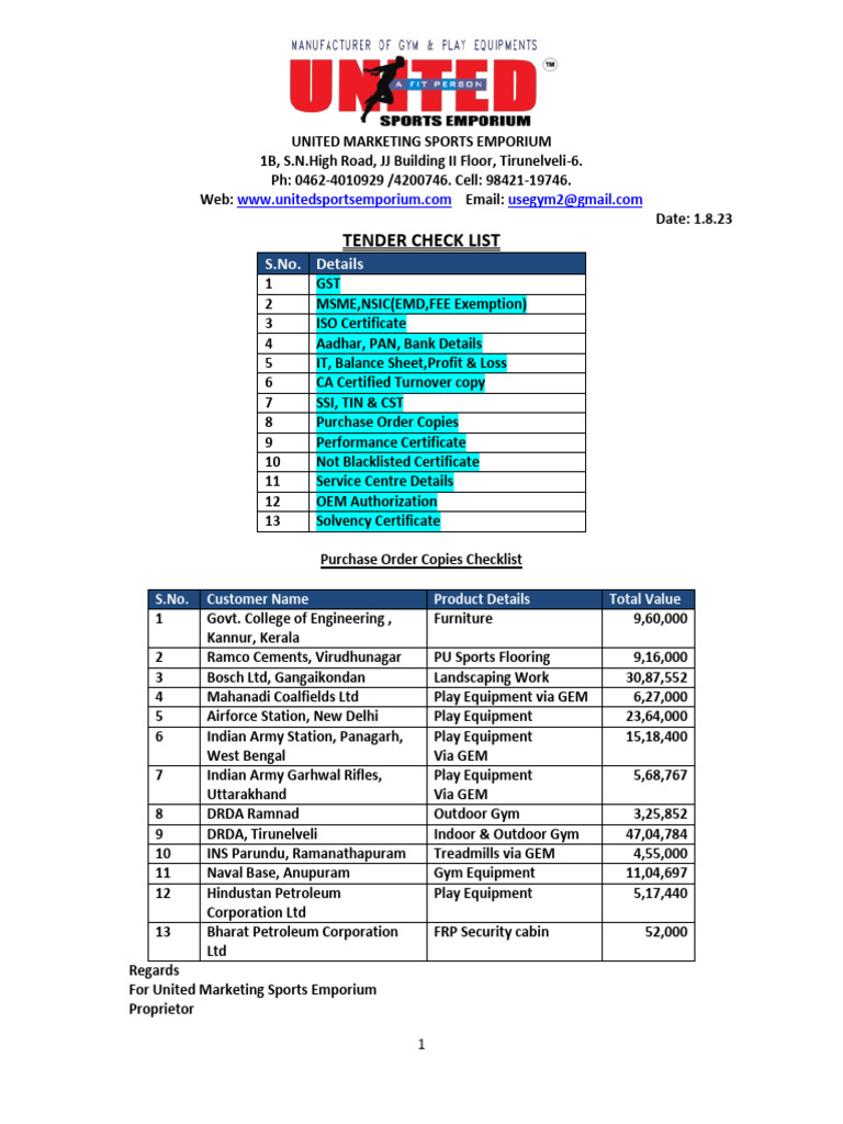 GeM Tender Detailed Documents | PDF