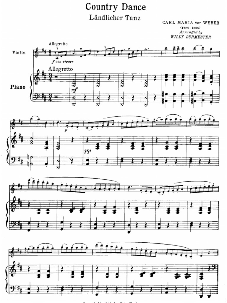 Weber Country Dance Score | PDF