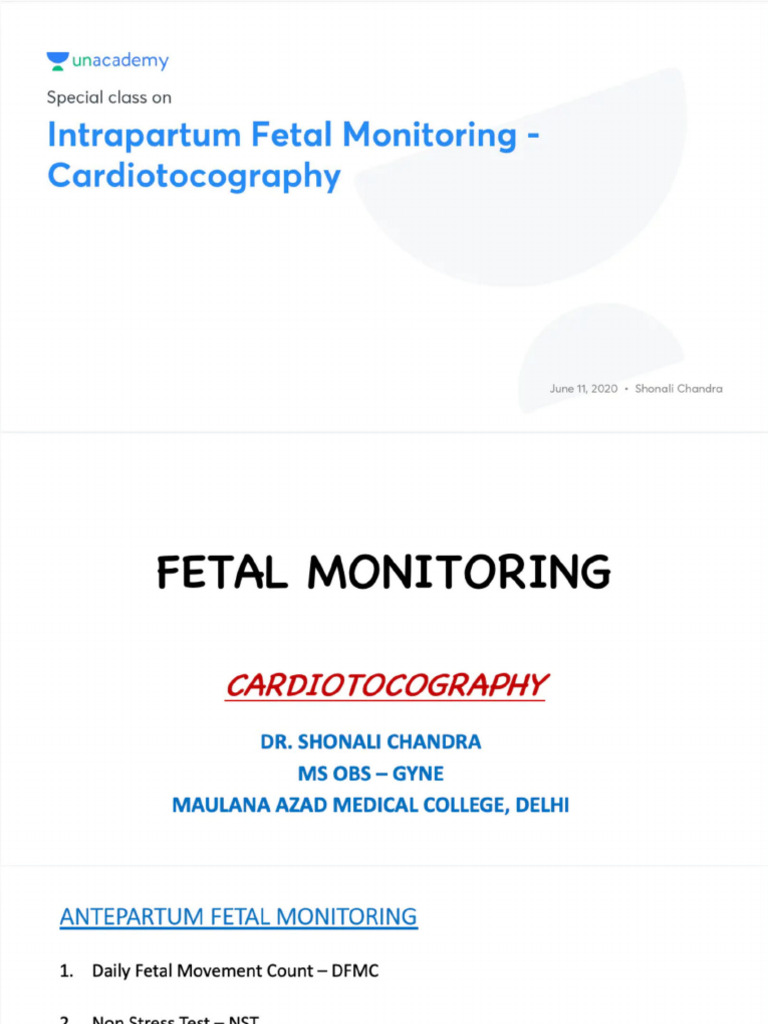 Intrapartum Fetal Monitoring Cardiotocography No Anno | PDF