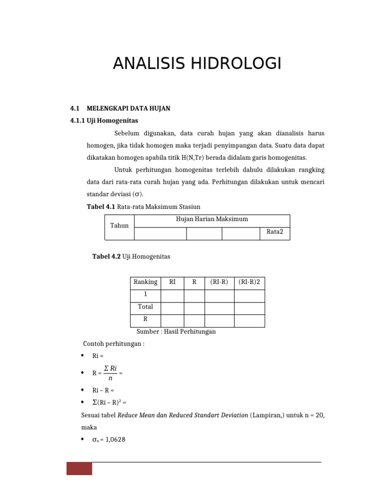 Analisis Homogenitas dan Curah Hujan | PDF