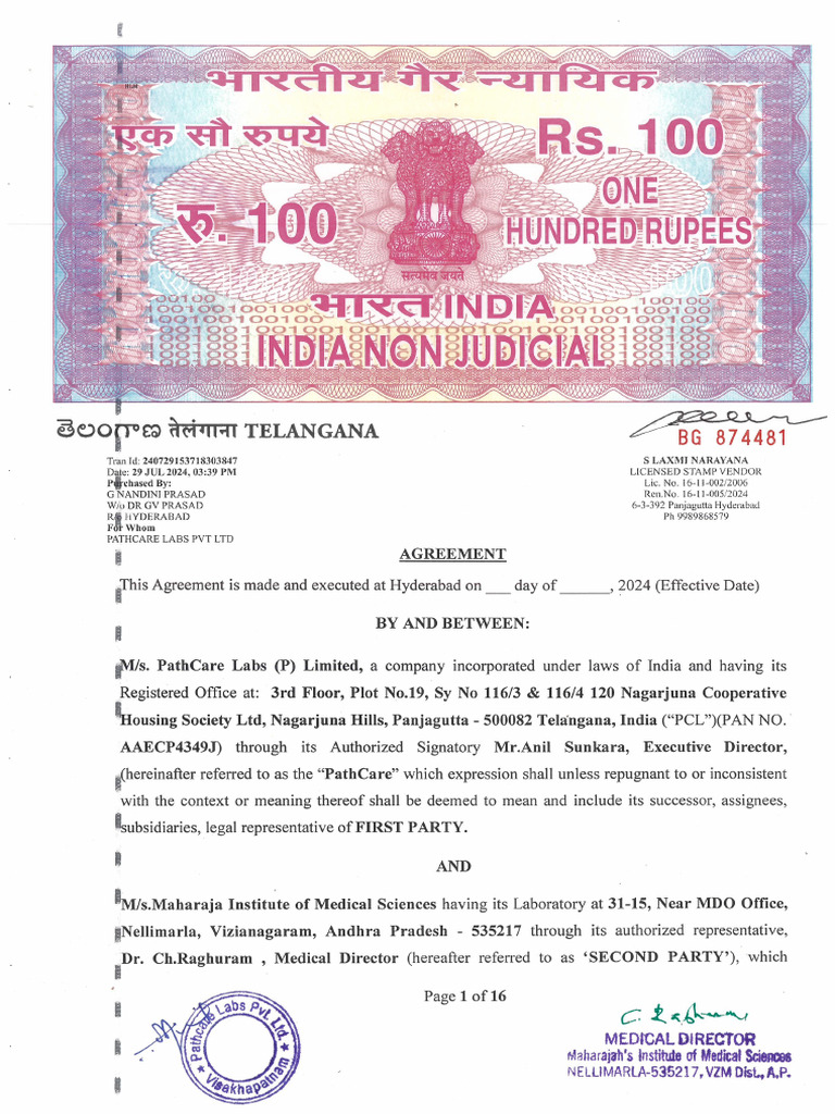 Pathcare Labs Agreement | PDF
