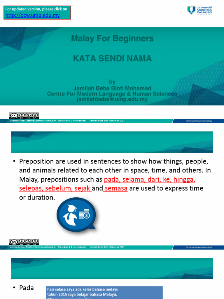 Panduan Kata Sendi Nama dalam Melayu | PDF