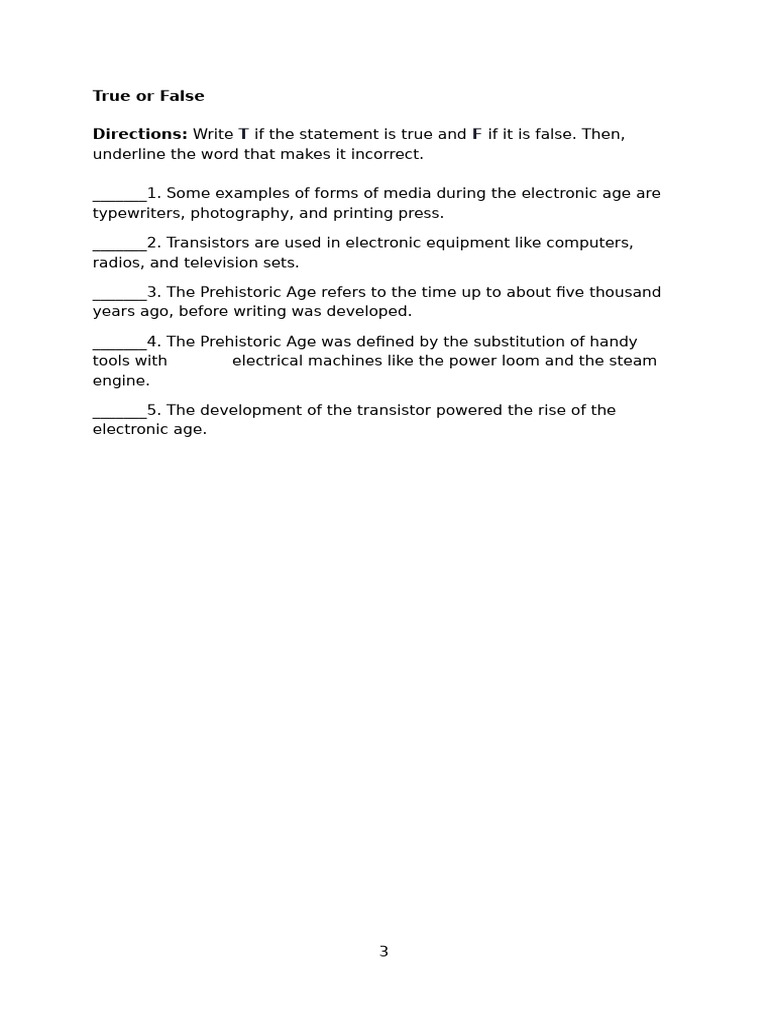 True or False 1st Quiz 9-23-24 | PDF | Internet | Information Age