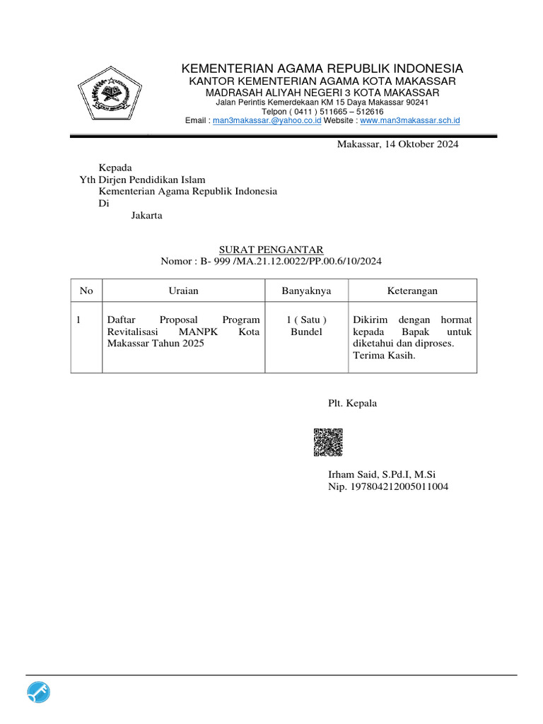 Proposal Program Revitalisasi Manpk Tahun 2025 | PDF