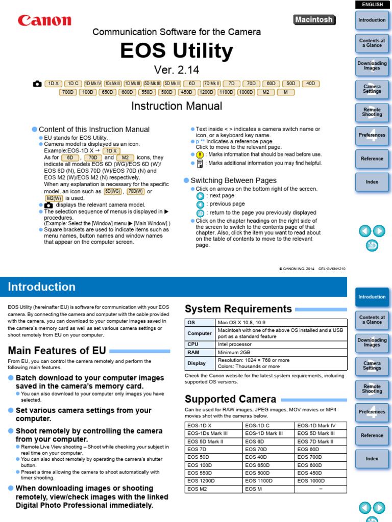 Canon EOS Utility Instruction Manual | PDF | Canon Eos | Camera