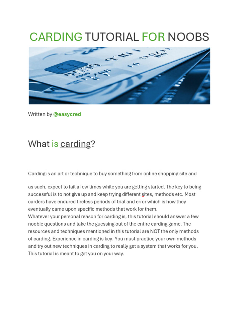CARDING TUTORIAL FOR BEGINNERS | PDF | Http Cookie | Visa Inc.