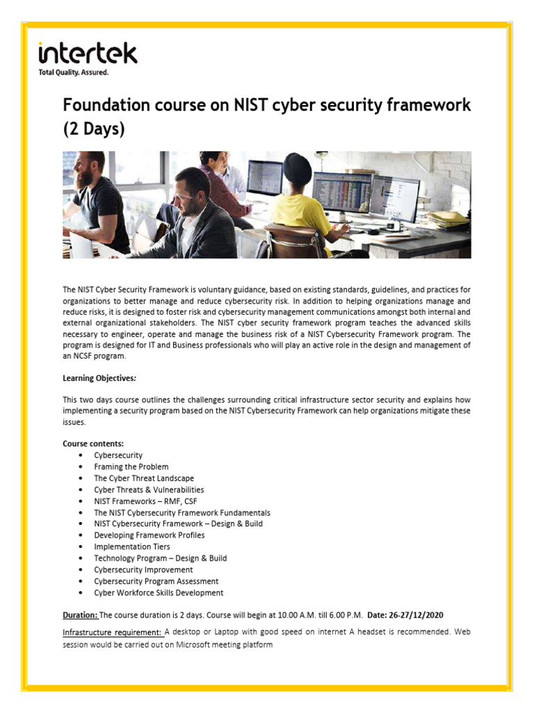 NIST Cyber Security Training Brochure | PDF | Computer Security | Security