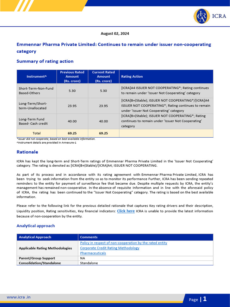 Emmennar Pharma Private Limited | PDF | Securitization | Business