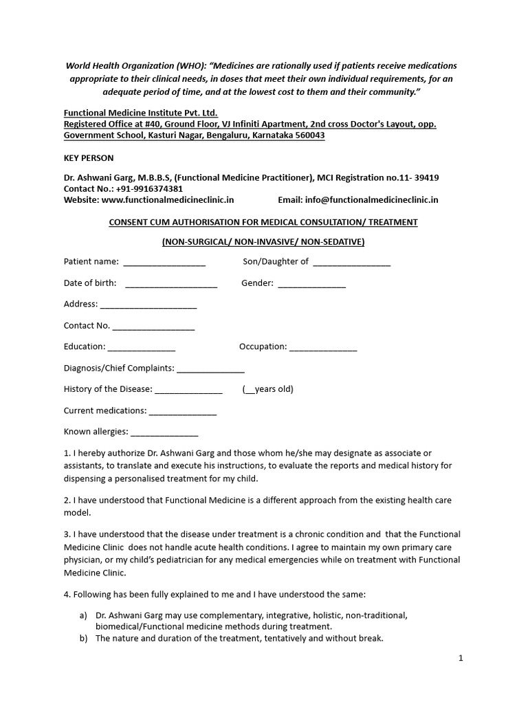 FMI - Consent Form - Learning Disorders Program | PDF | Medicine ...