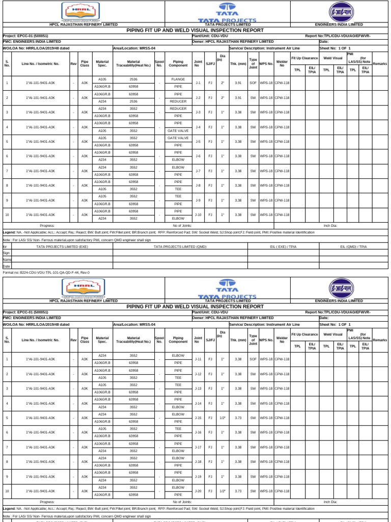 Instrument Air Line-SS-04 | PDF | Pipe (Fluid Conveyance) | Construction