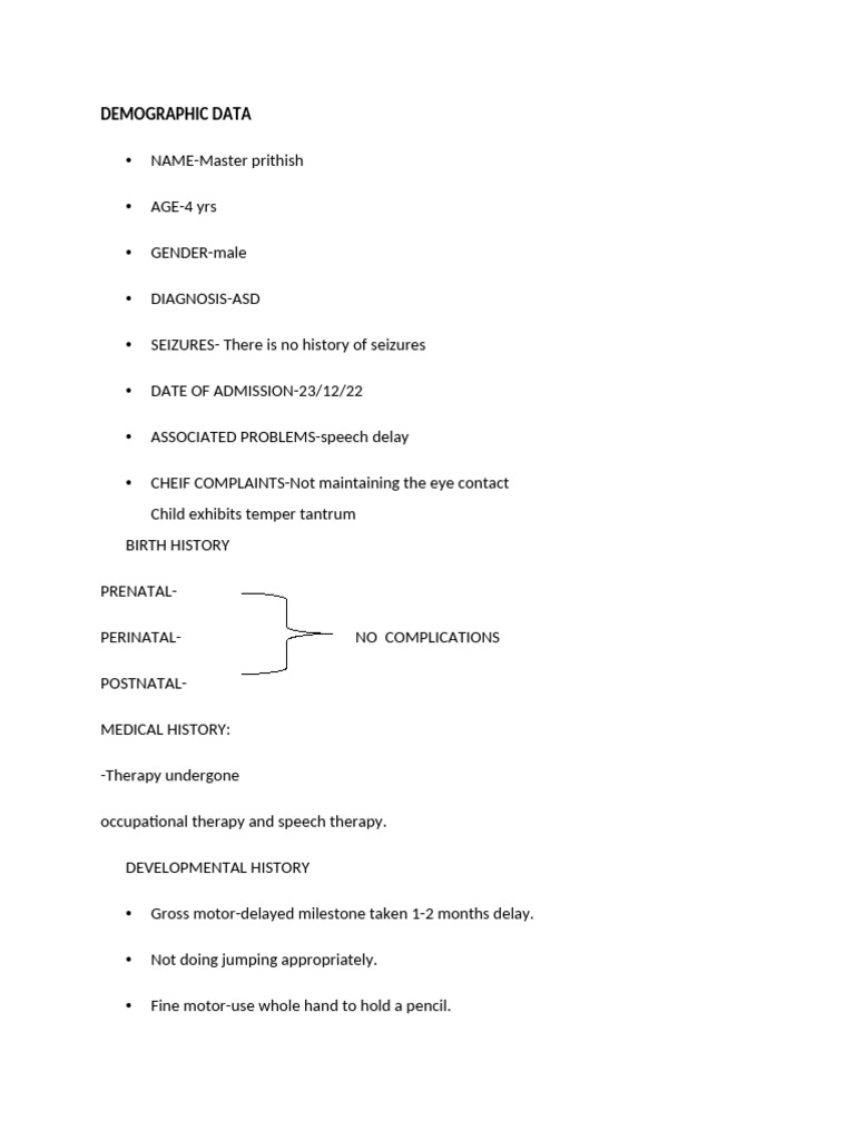 Master Prithish Case Report | PDF | Perception | Attention