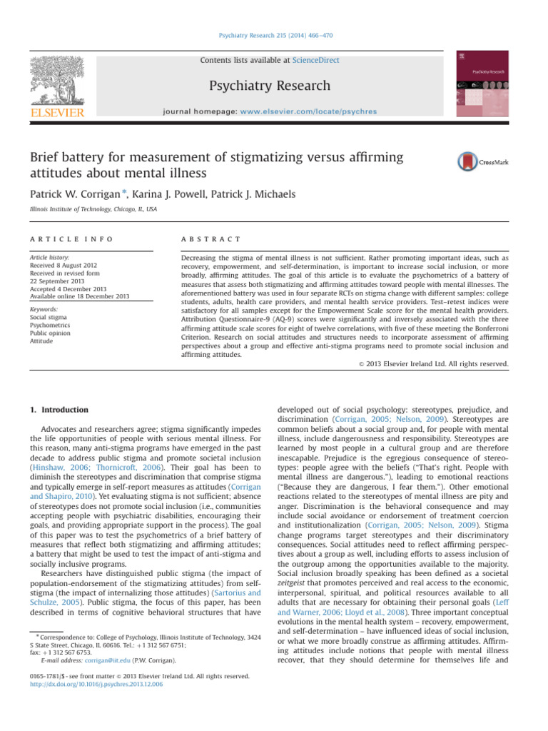 Brief Battery For Measure Stigmatizing Versus Affirming | PDF | Social ...