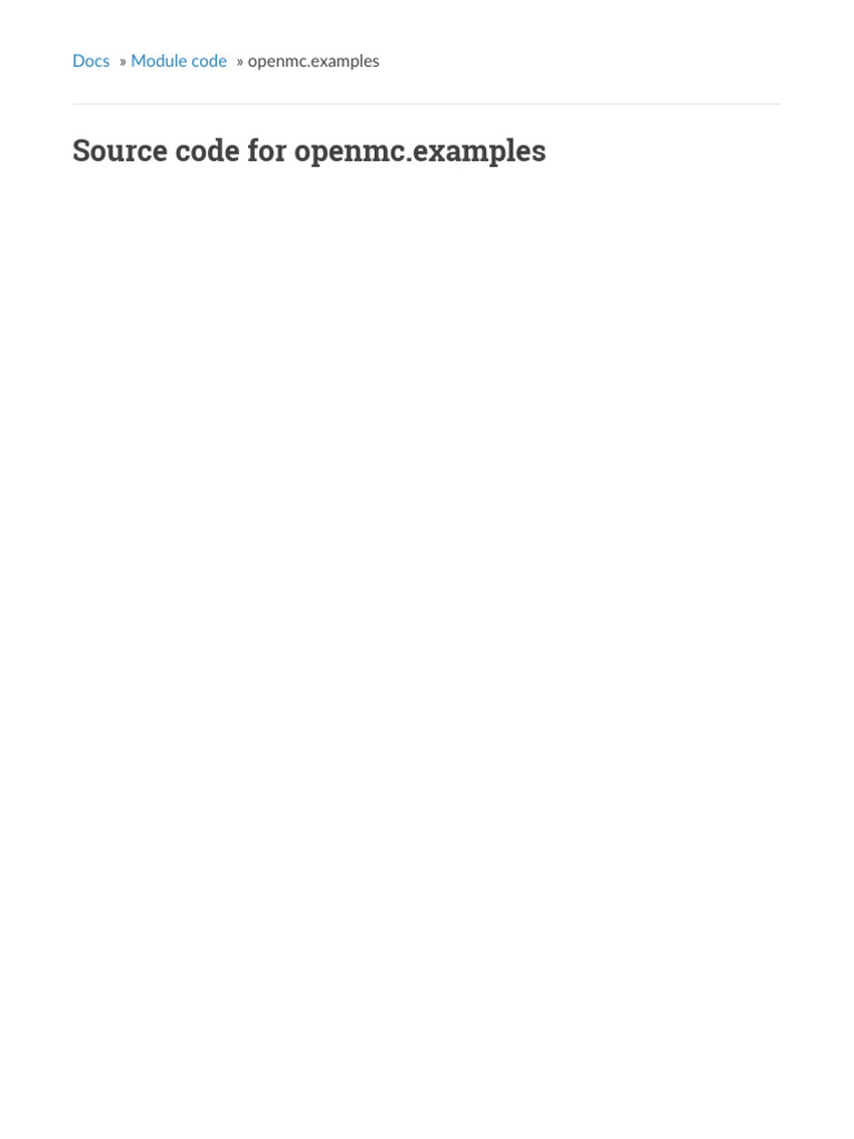 Openmc - Examples - OpenMC Documentation | PDF | Pressurized Water Reactor