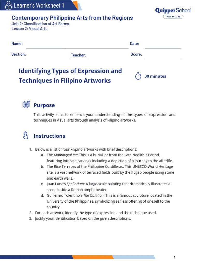 CPAR 11 - 12 Q3 0202 Visual Arts SW1 | PDF | Knowledge
