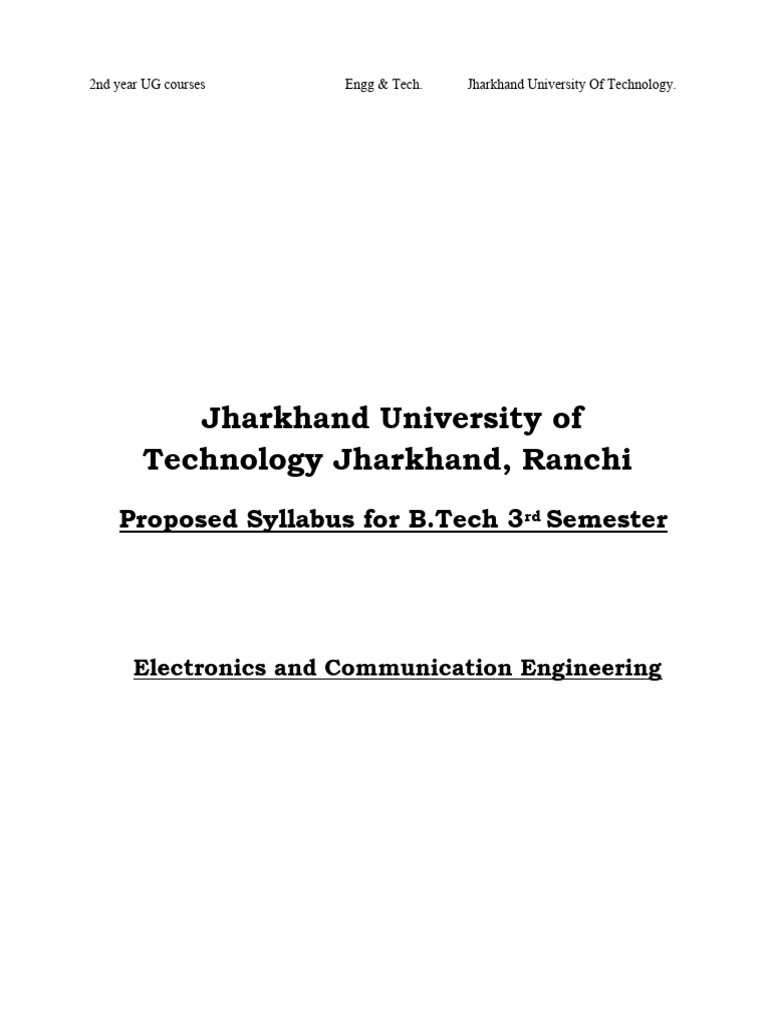 Latest Syllabus B_Tech 3rd & 4th Syllabus-ECE-SEM3 | PDF | Fourier ...