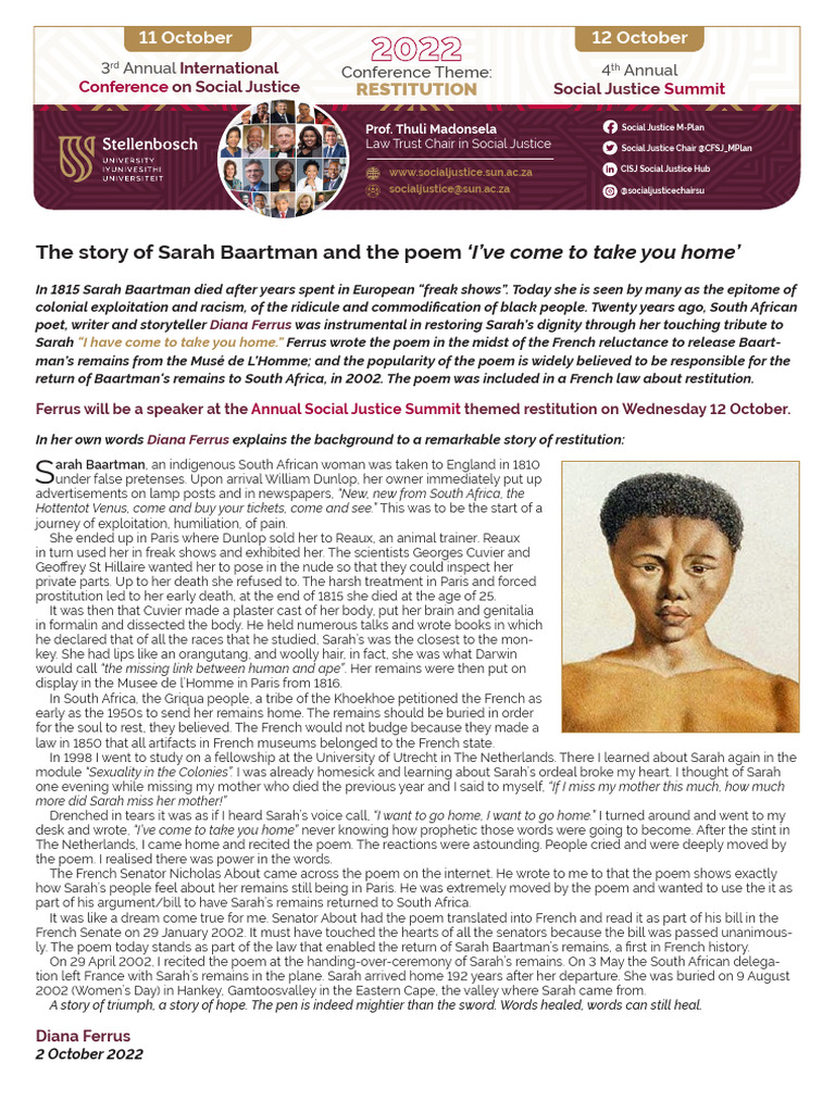 2022 10 Diana Ferrus On Sarah | PDF