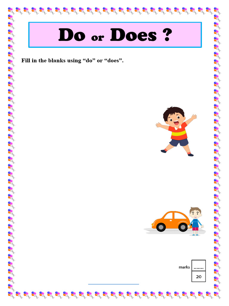Do or Does Exercises Worksheet | PDF
