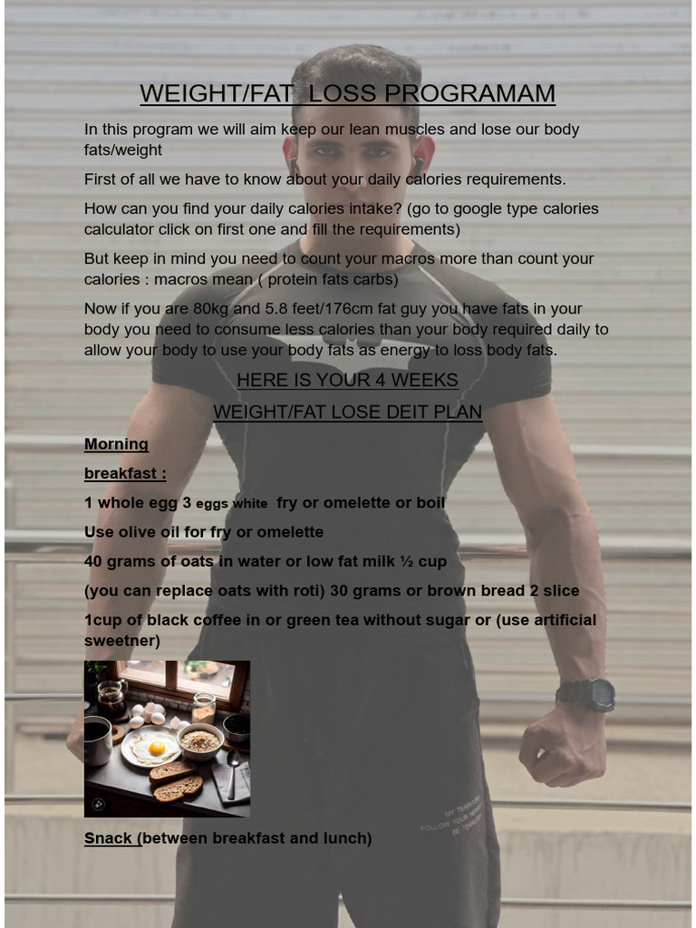 Weight Loss Guide for Men | PDF | Chickpea | Lunch