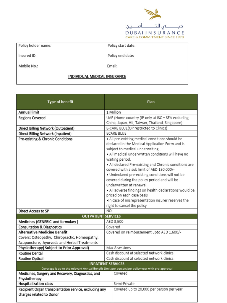 BLUE 01 Benefit Table | PDF | Insurance | Health Care